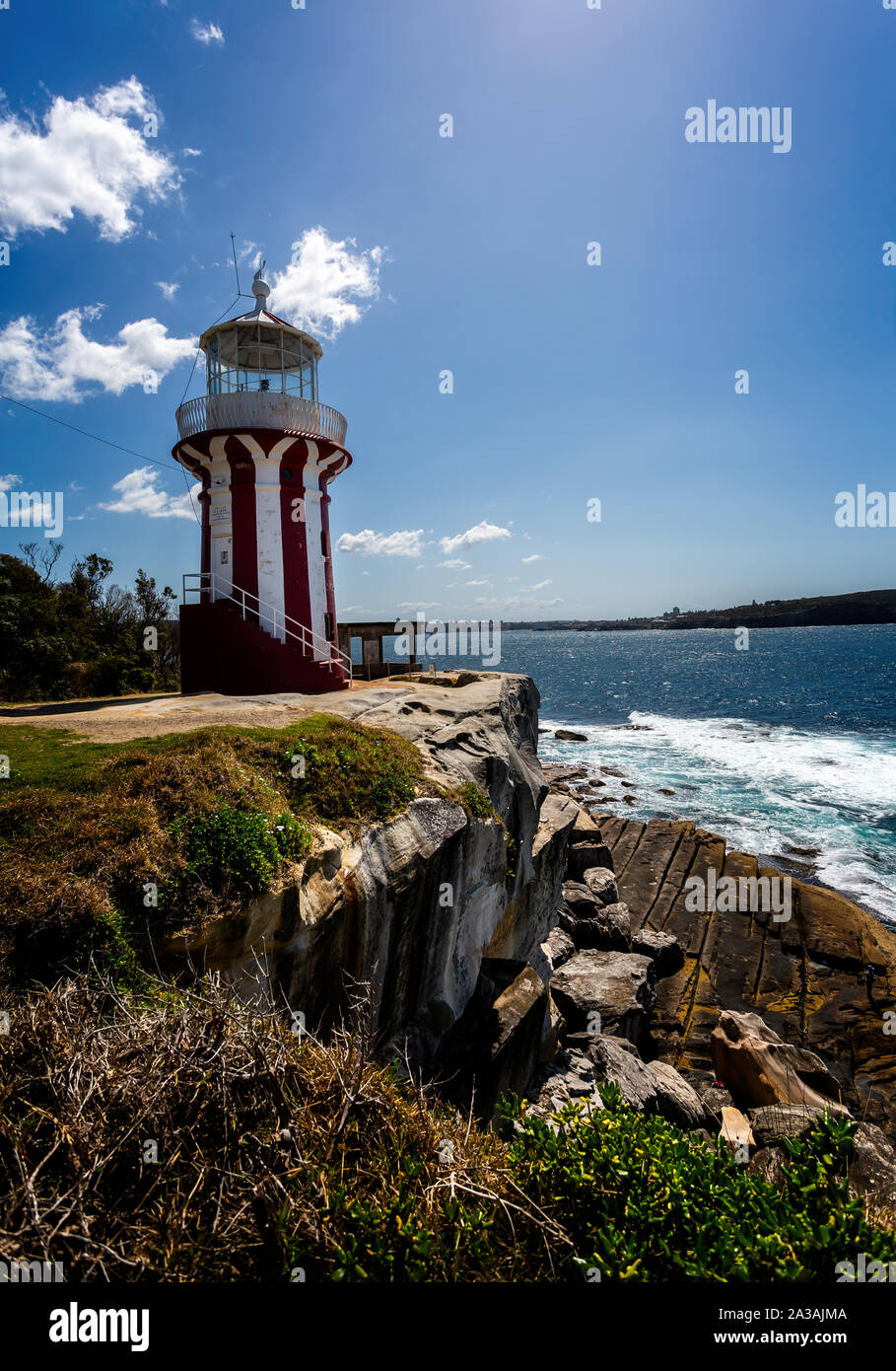 The historic Hornby Lighthouse near Watsons Bay in Sydney Harbour ...