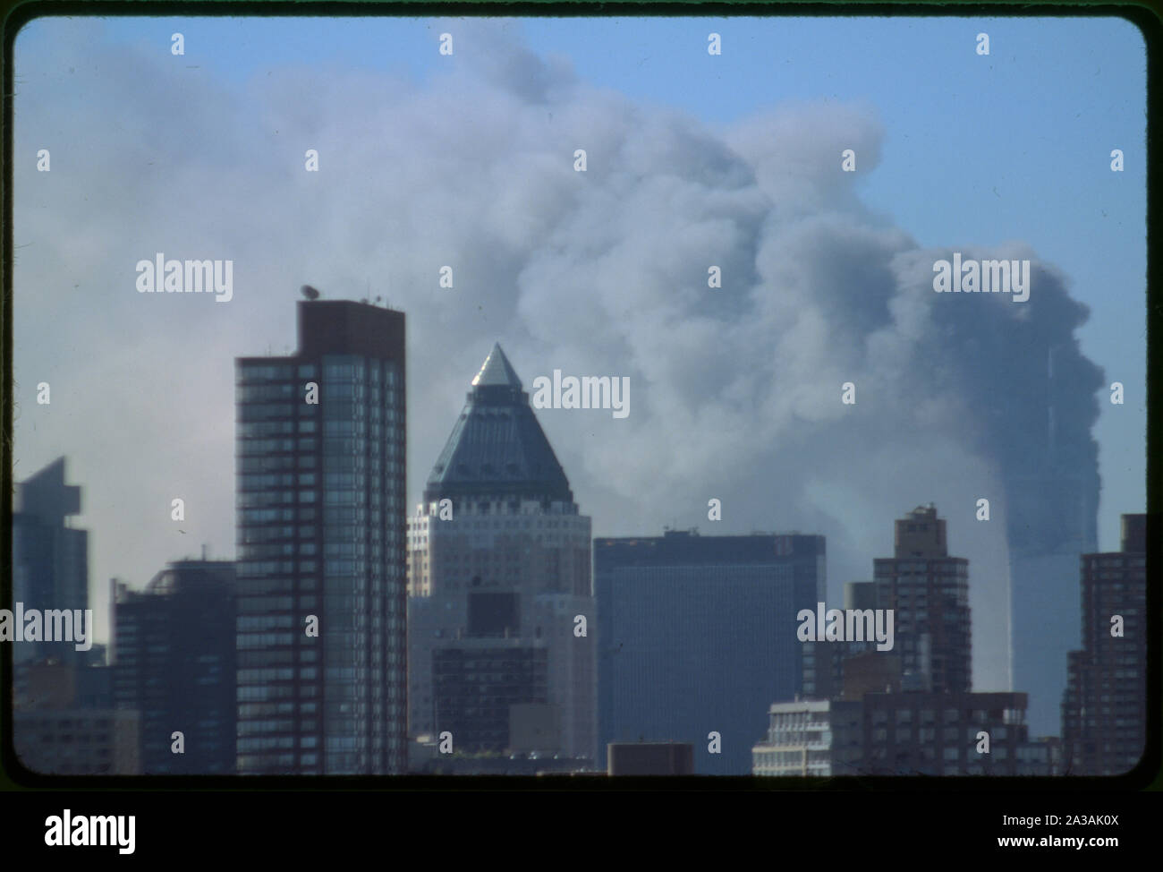 World trade center twin towers burning hi-res stock photography and ...