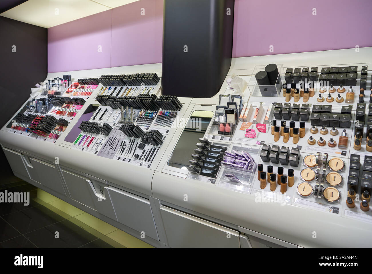 VERONA, ITALY - CIRCA MAY, 2019: interior shot of Kiko cosmetics store ...