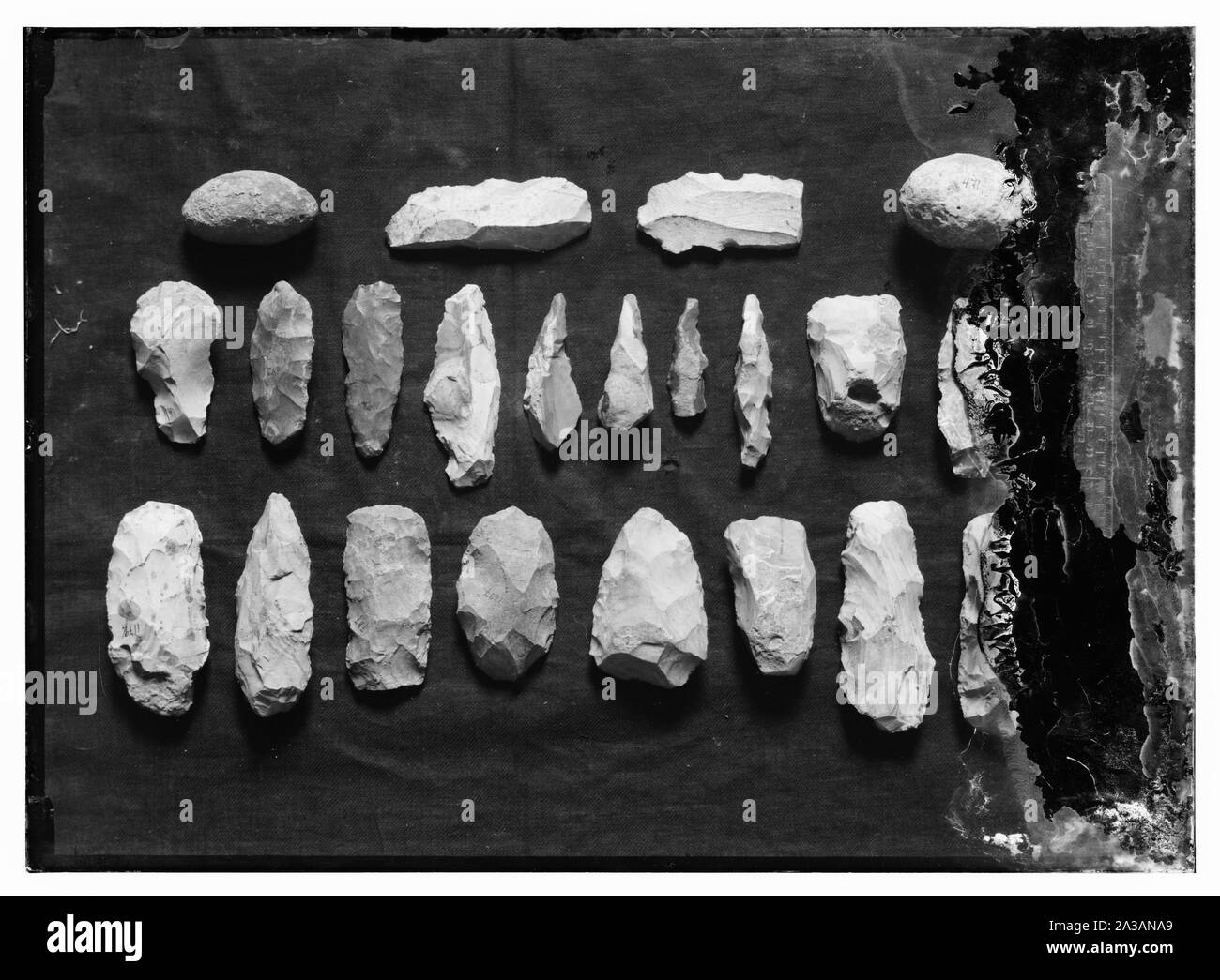 Series of prehistoric flints Stock Photo - Alamy