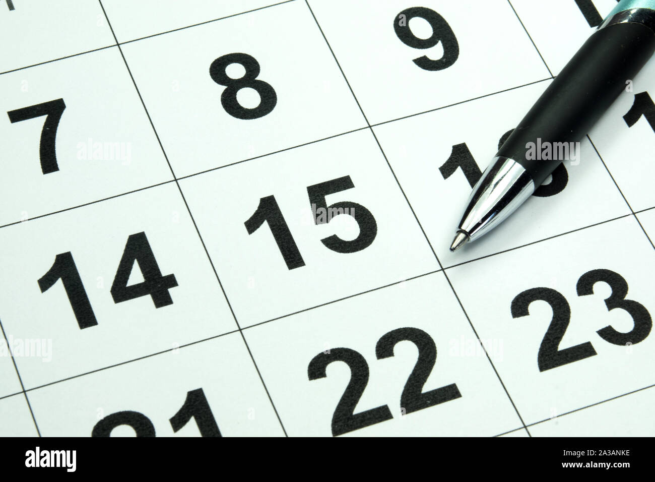 Calendar and pen Stock Photo - Alamy