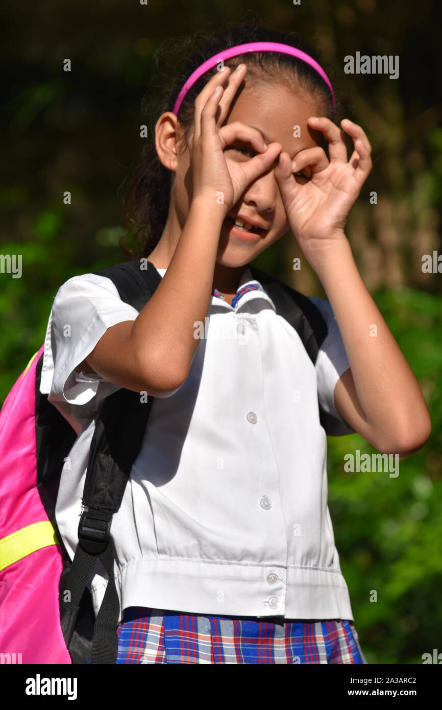 Young Female Student Searching Wearing School Uniform With Books Stock ...