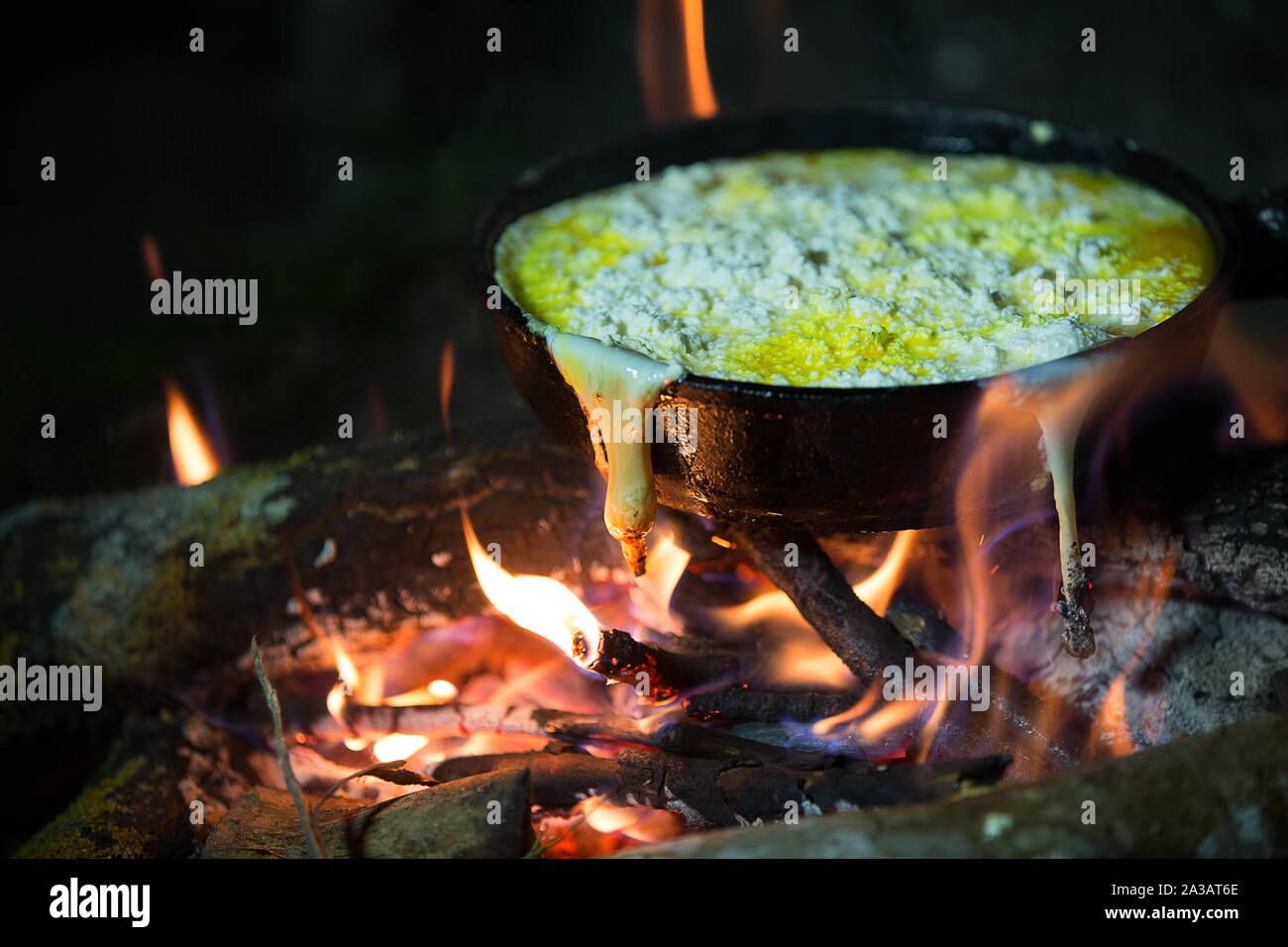 National ethnic dish made from curd cooked on a fire.Food at Night Ivan ...