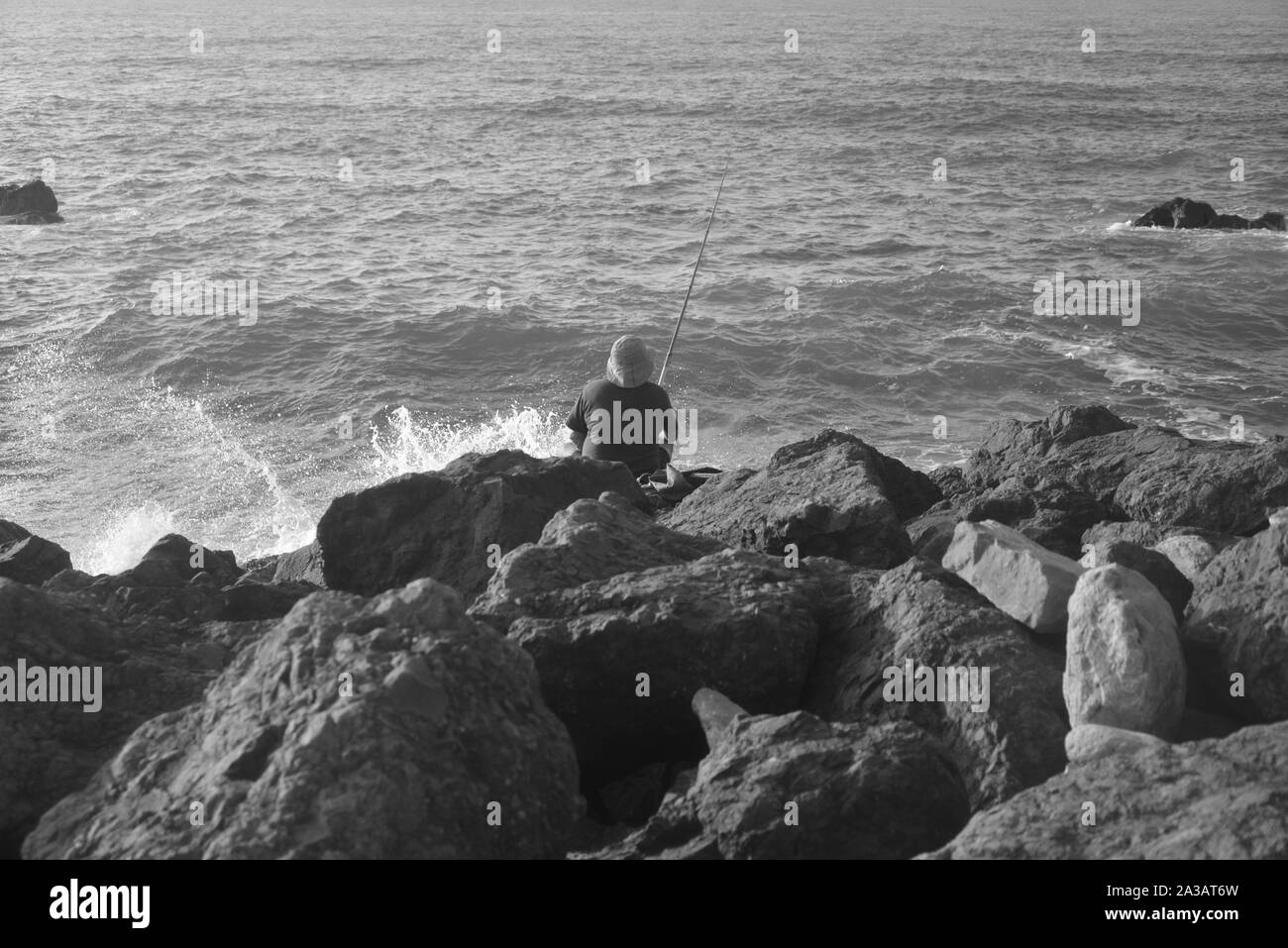 Fisherman on the Basque coast, pasakdek Stock Photo - Alamy