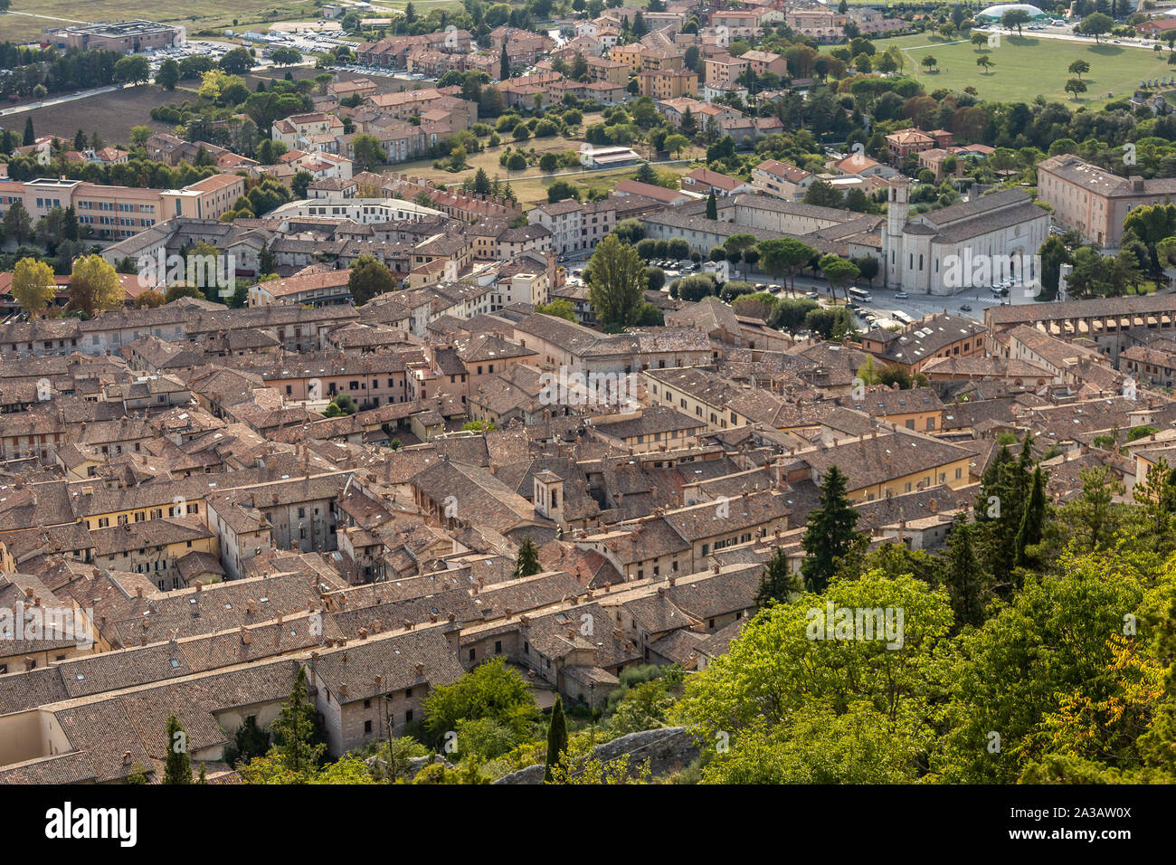 Aerial view of Gubbio city Stock Photo - Alamy