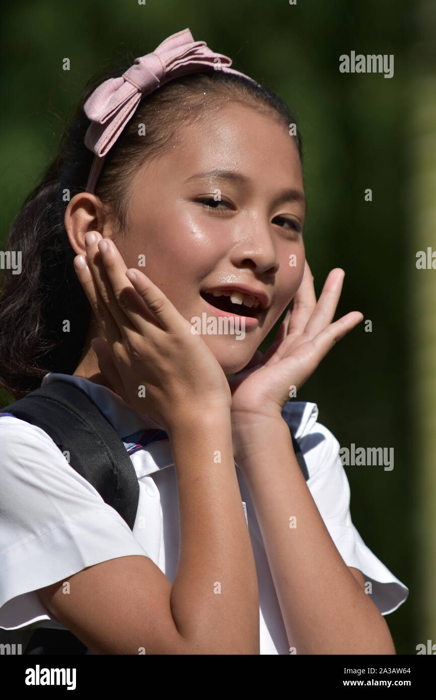 An A Surprised Female Student Stock Photo - Alamy