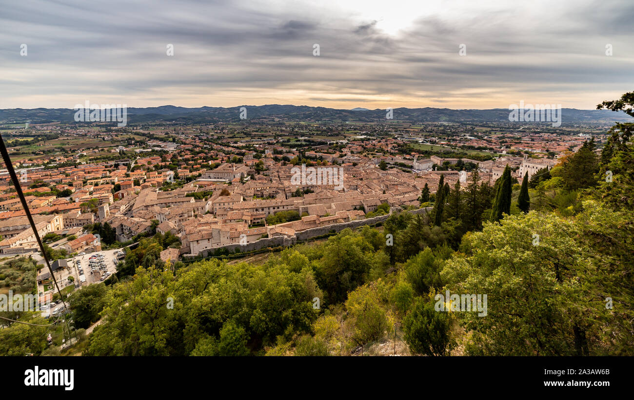 Aerial view of Gubbio city Stock Photo - Alamy