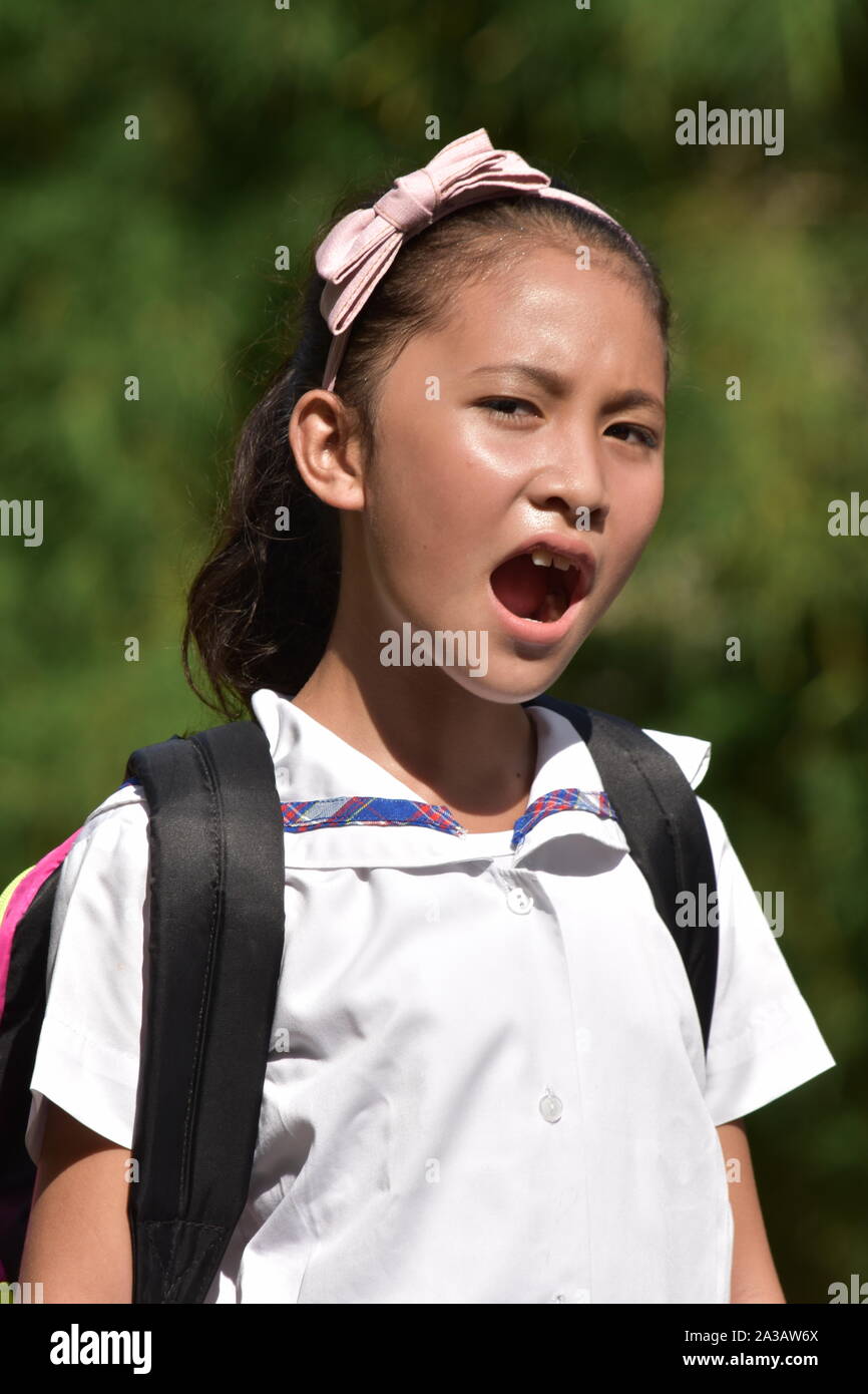 A Filipina Female Student Yelling Stock Photo - Alamy