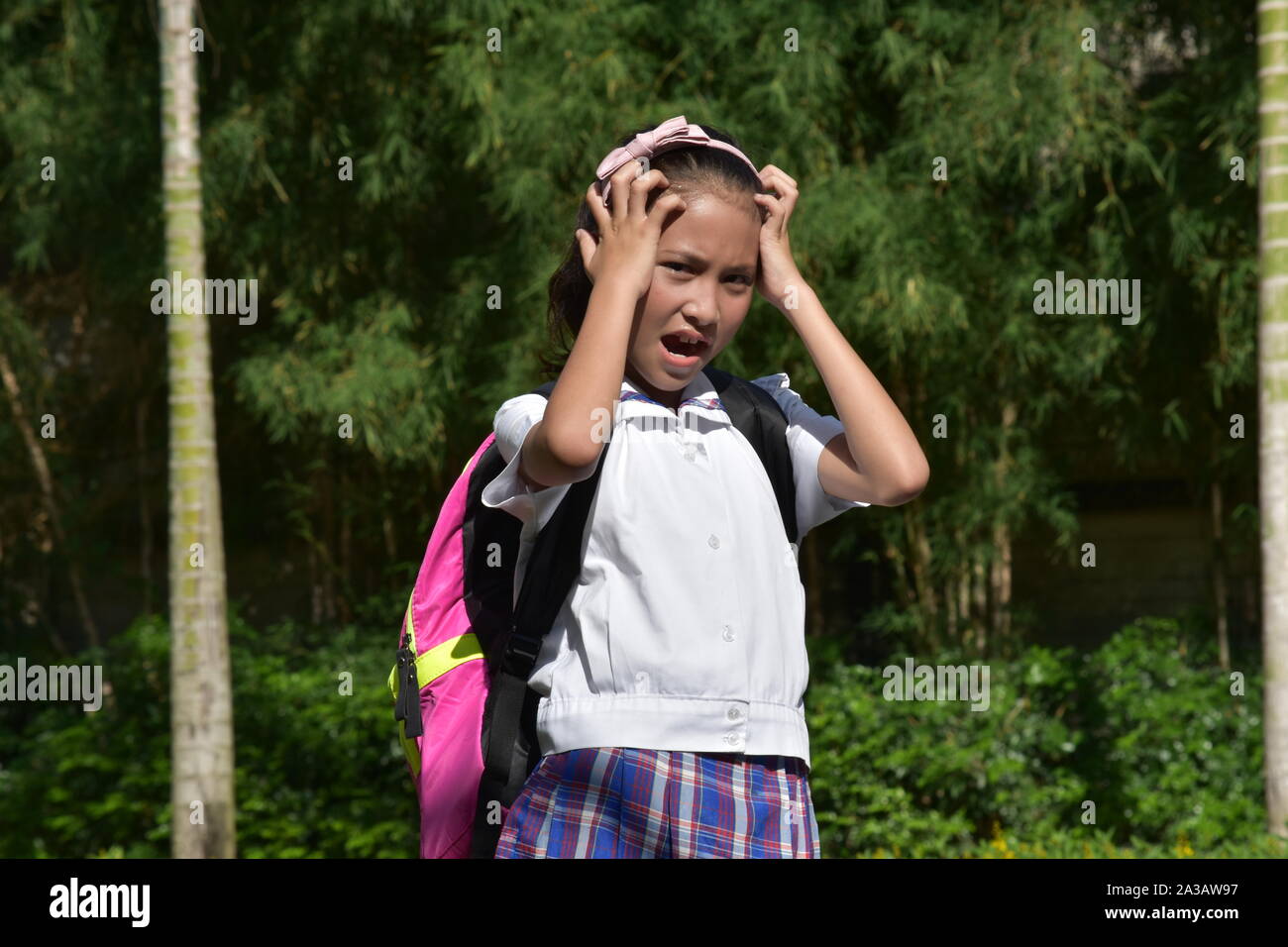 An A Stressful School Girl Stock Photo - Alamy