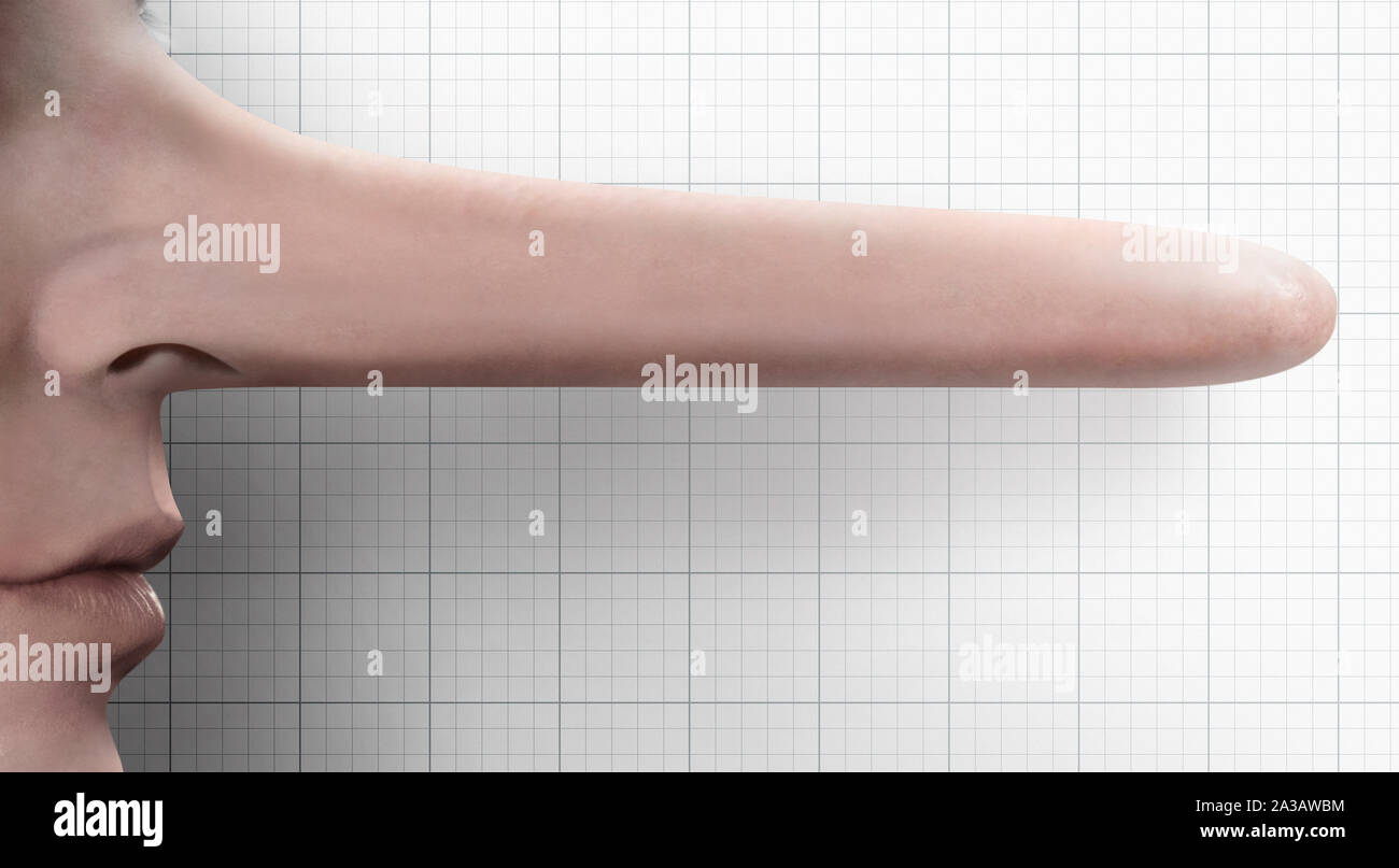 Liar with very long nose Stock Photo - Alamy