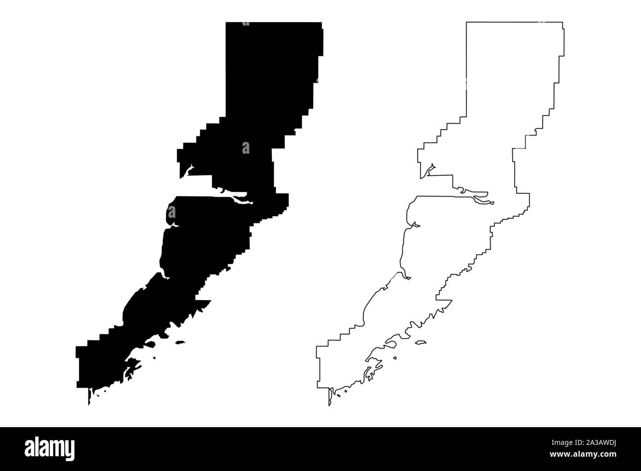 Lake and peninsula county map Black and White Stock Photos & Images - Alamy