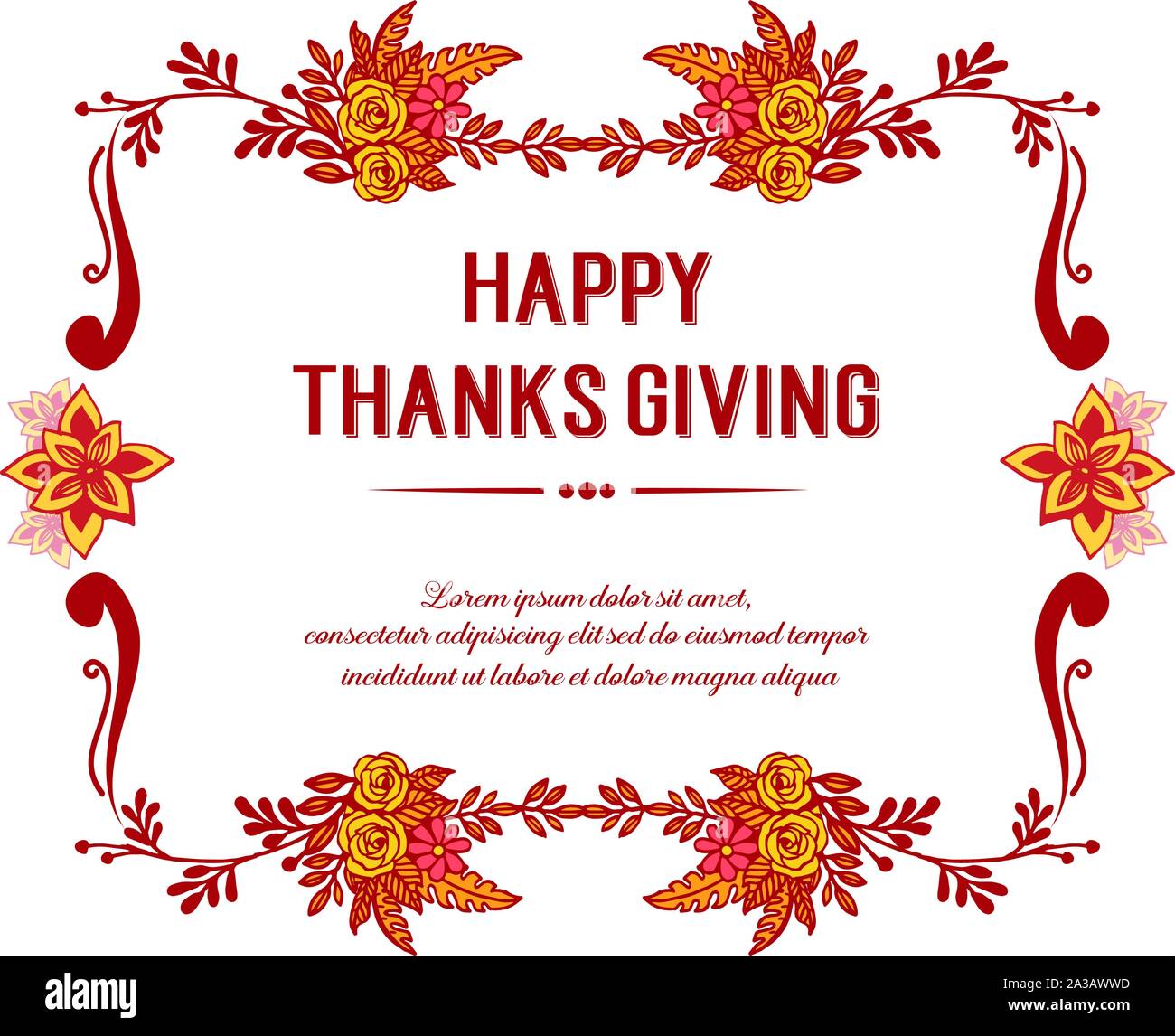 Template of various card thanksgiving, with art of elegant autumn leaf ...