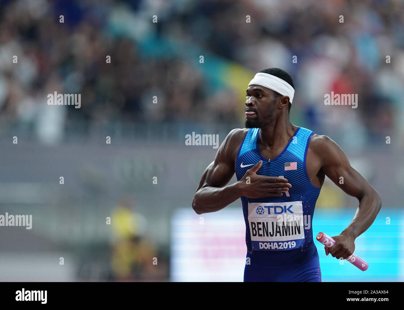 Doha, Qatar. 6th Oct, 2019. Rai Benjamin of the United States ...