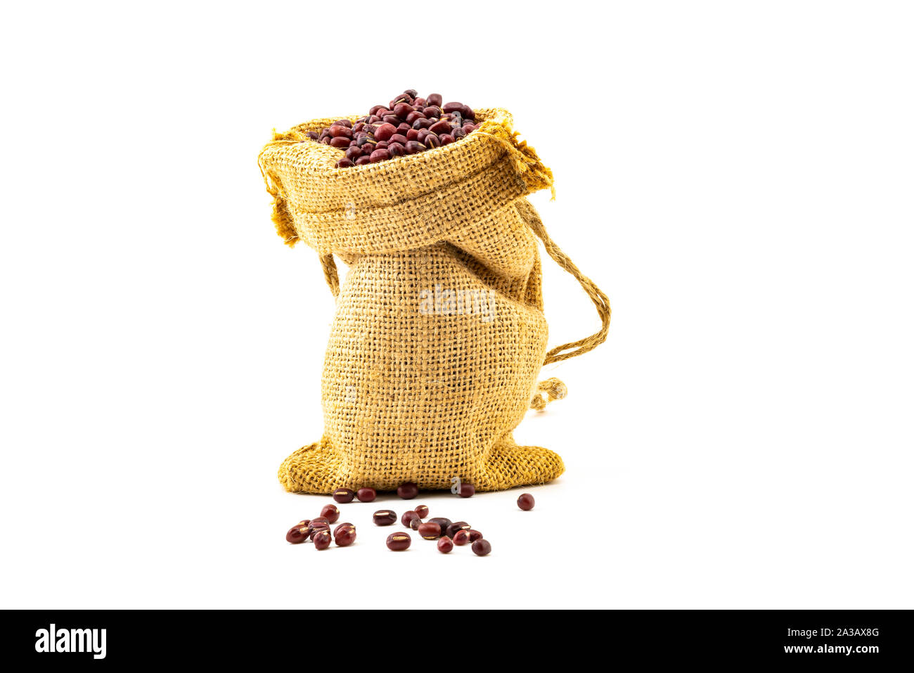 White beans in burlap sack Cut Out Stock Images & Pictures - Alamy