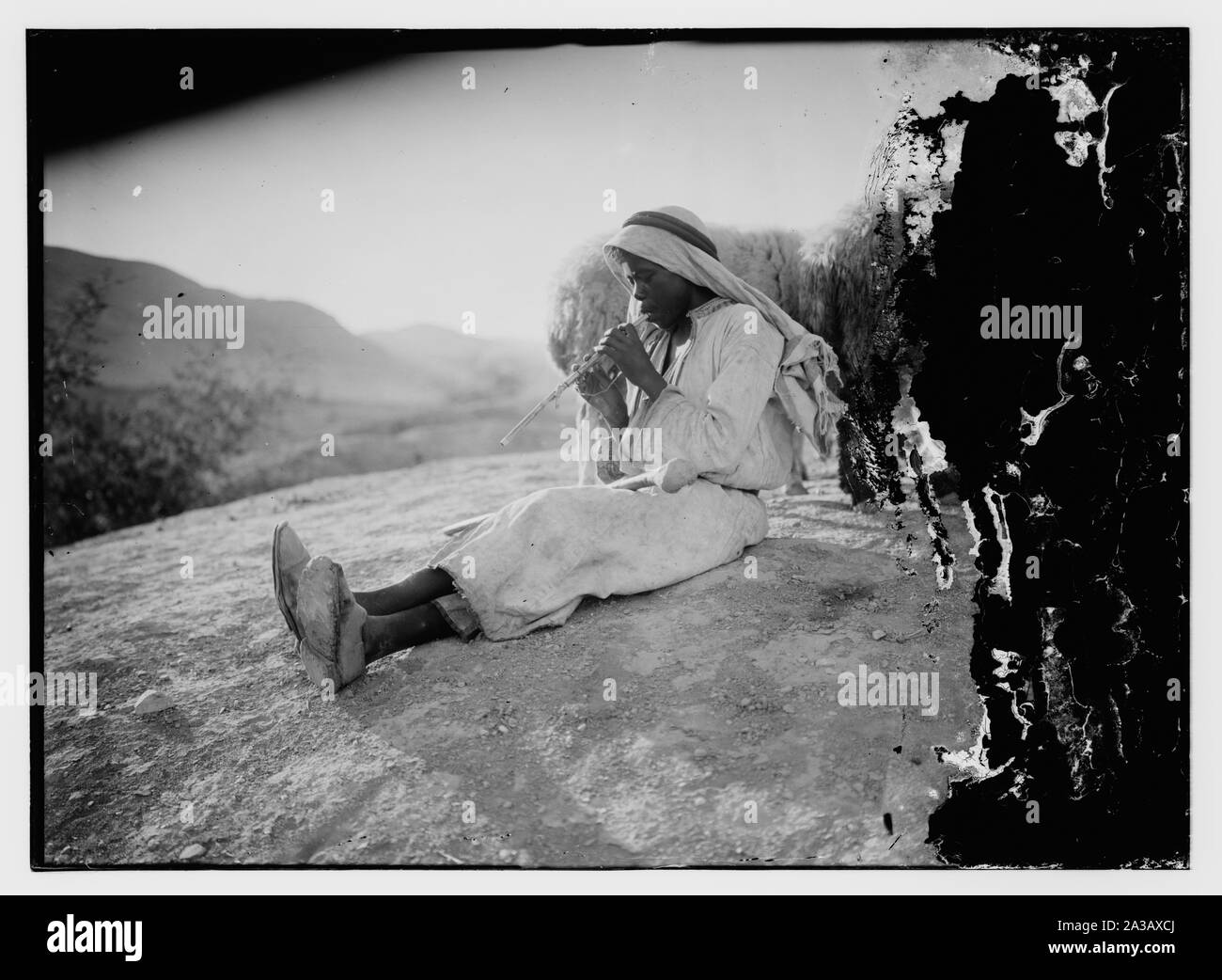 Flute playing shepherd Black and White Stock Photos & Images - Alamy