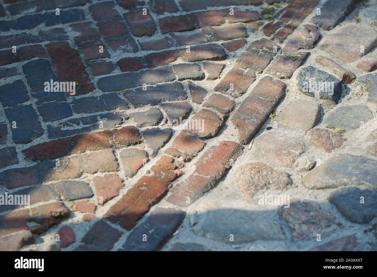 Stone road, pavement. Boulder Pavement Stock Photo - Alamy
