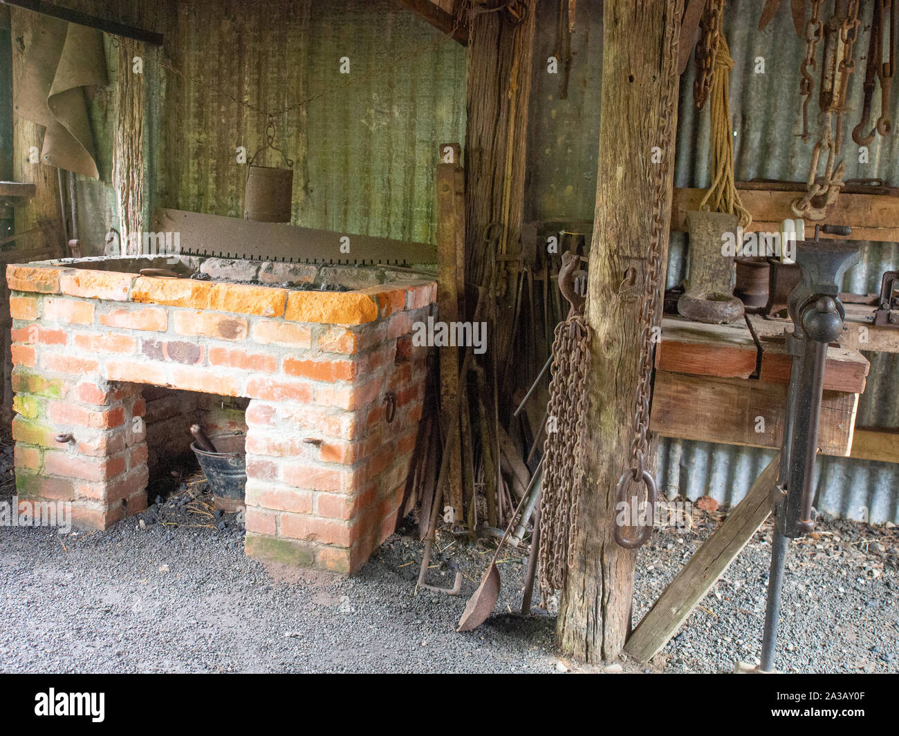 Inside A Historic Blacksmith Shed Stock Photo - Alamy