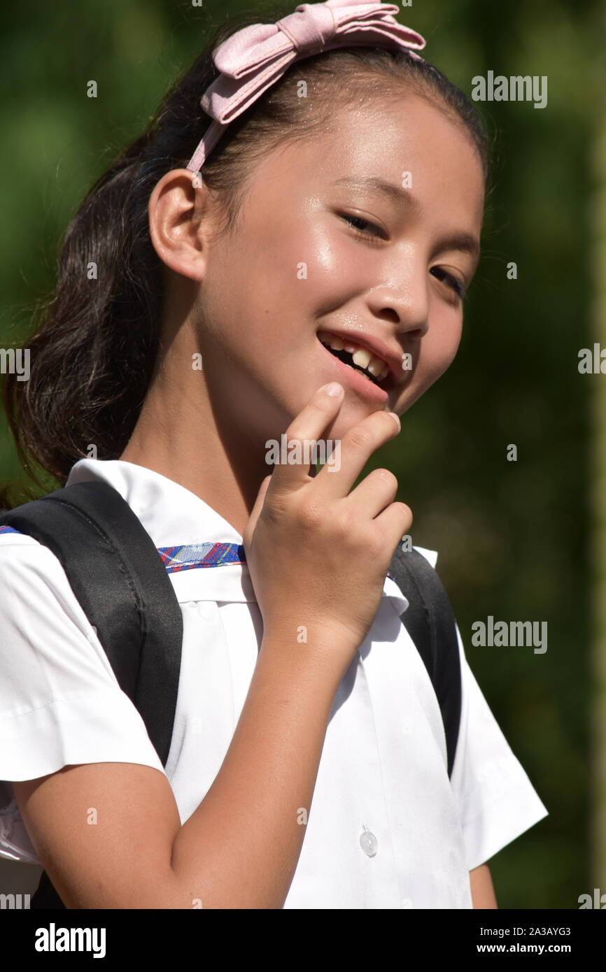 A Girl Student Thinking Stock Photo - Alamy