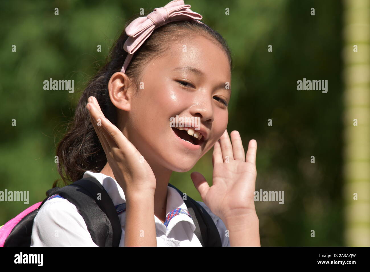 An A Surprised Girl Student Stock Photo - Alamy