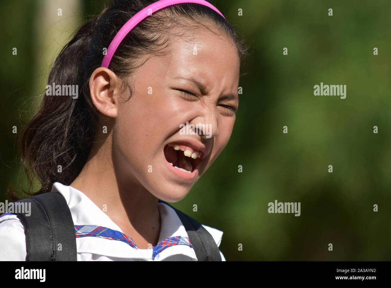 A Beautiful Girl Student Under Stress Stock Photo - Alamy