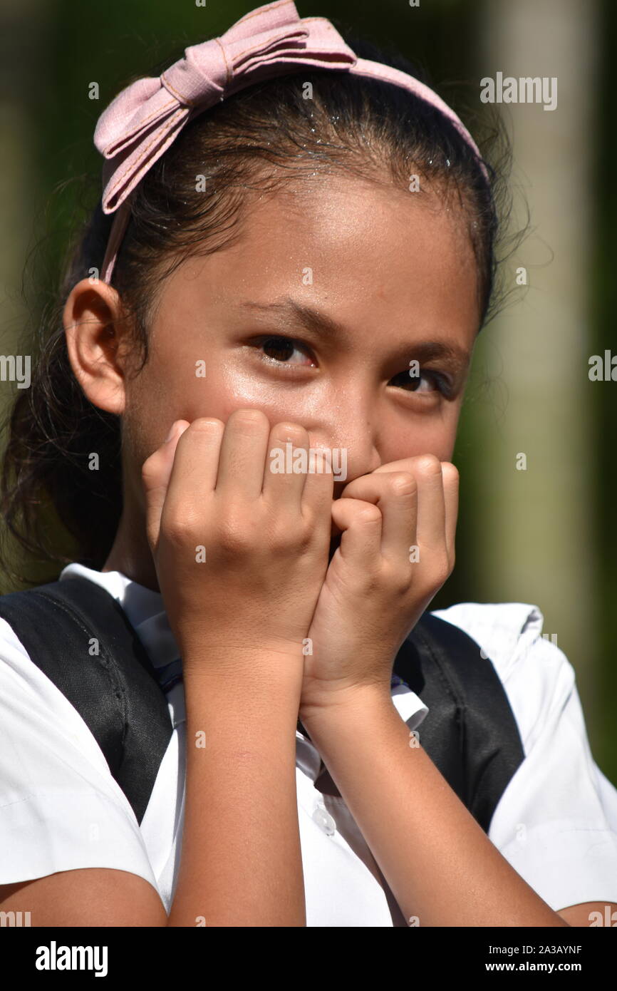 A Diverse Girl Student Afraid Stock Photo - Alamy
