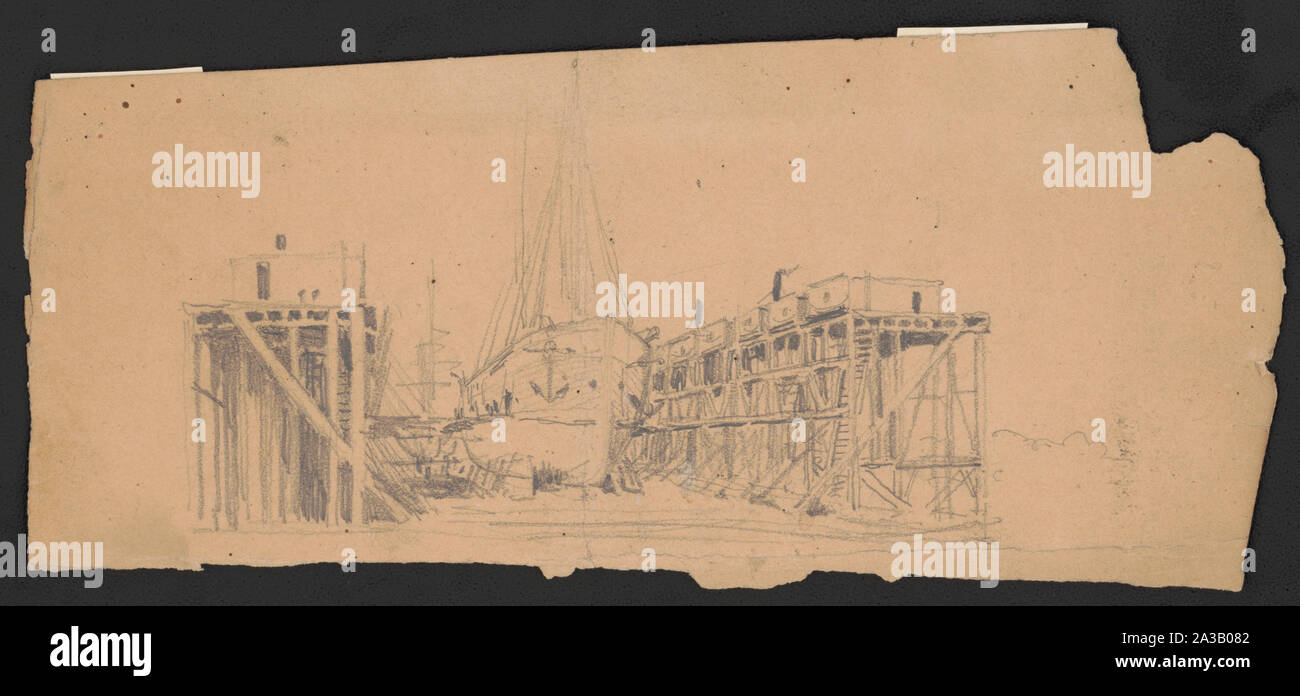 Ship in dry dock, probably Navy Yard Stock Photo - Alamy