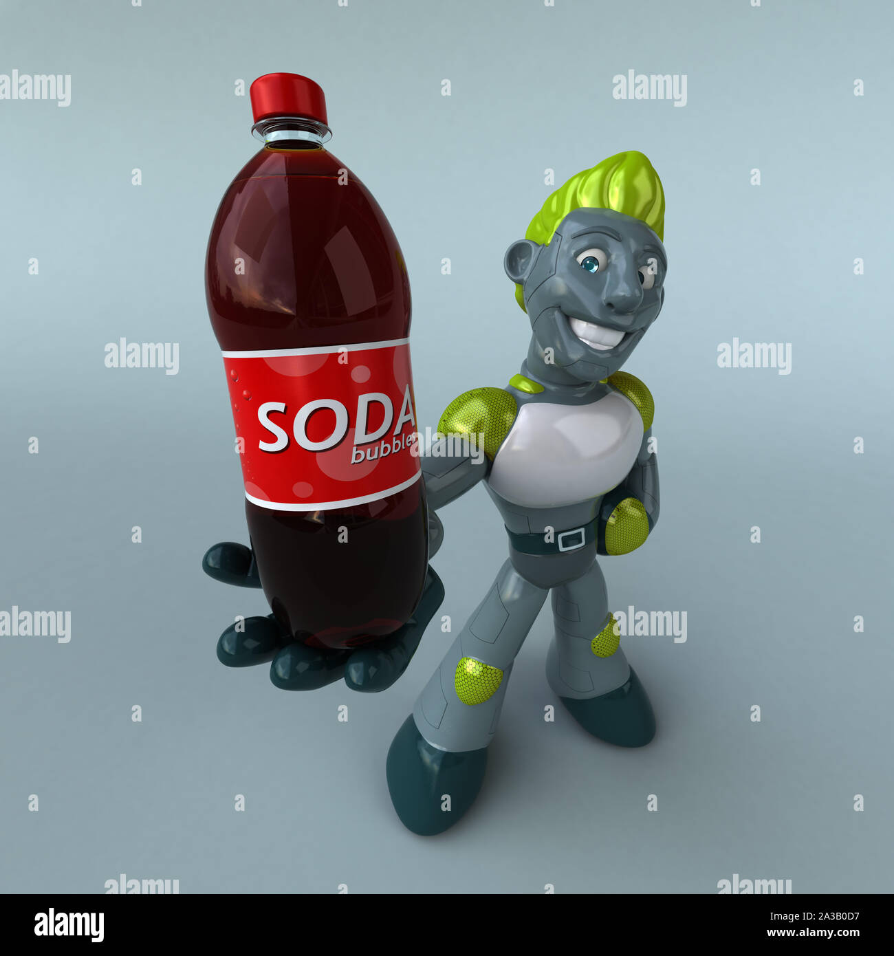 Green Robot - 3D Illustration Stock Photo - Alamy