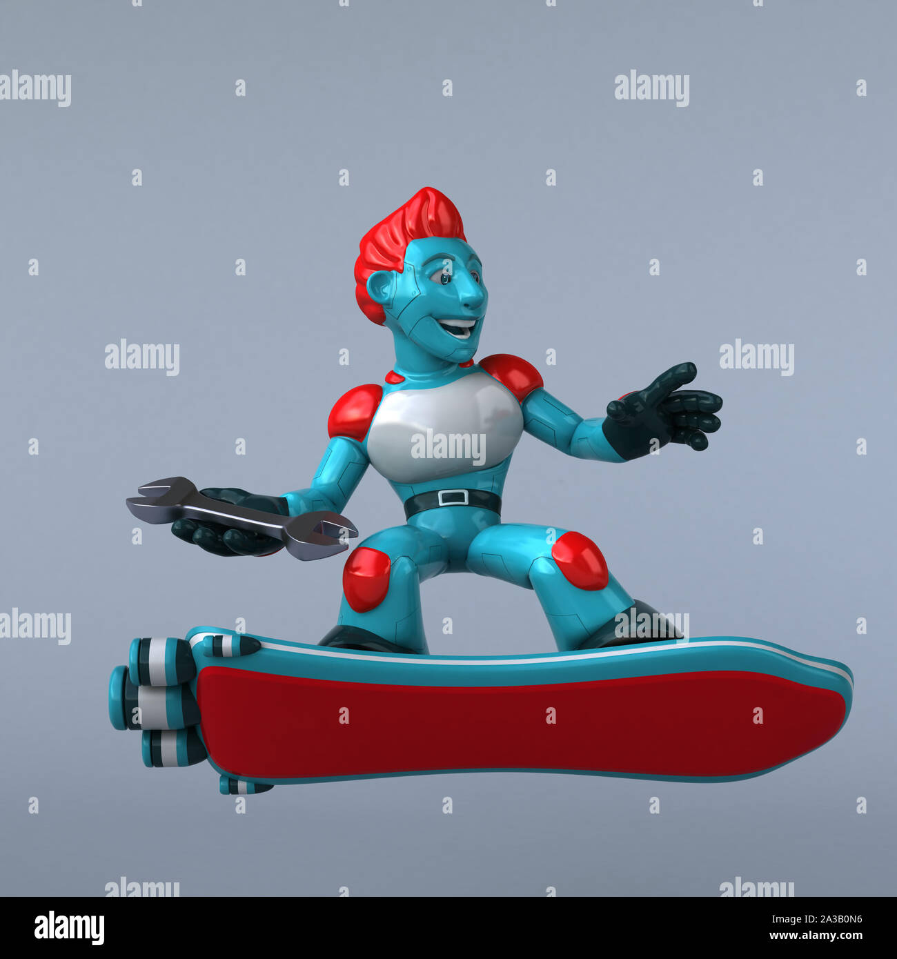 Red Robot - 3D Illustration Stock Photo - Alamy