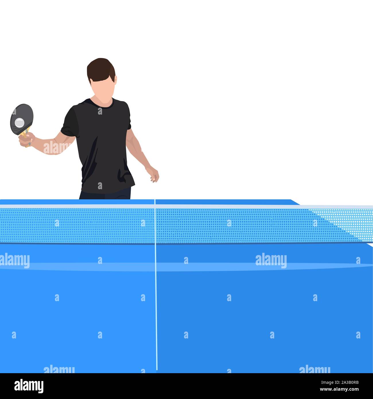 Ping pong game player and equipment, vector isolated illustration Stock ...