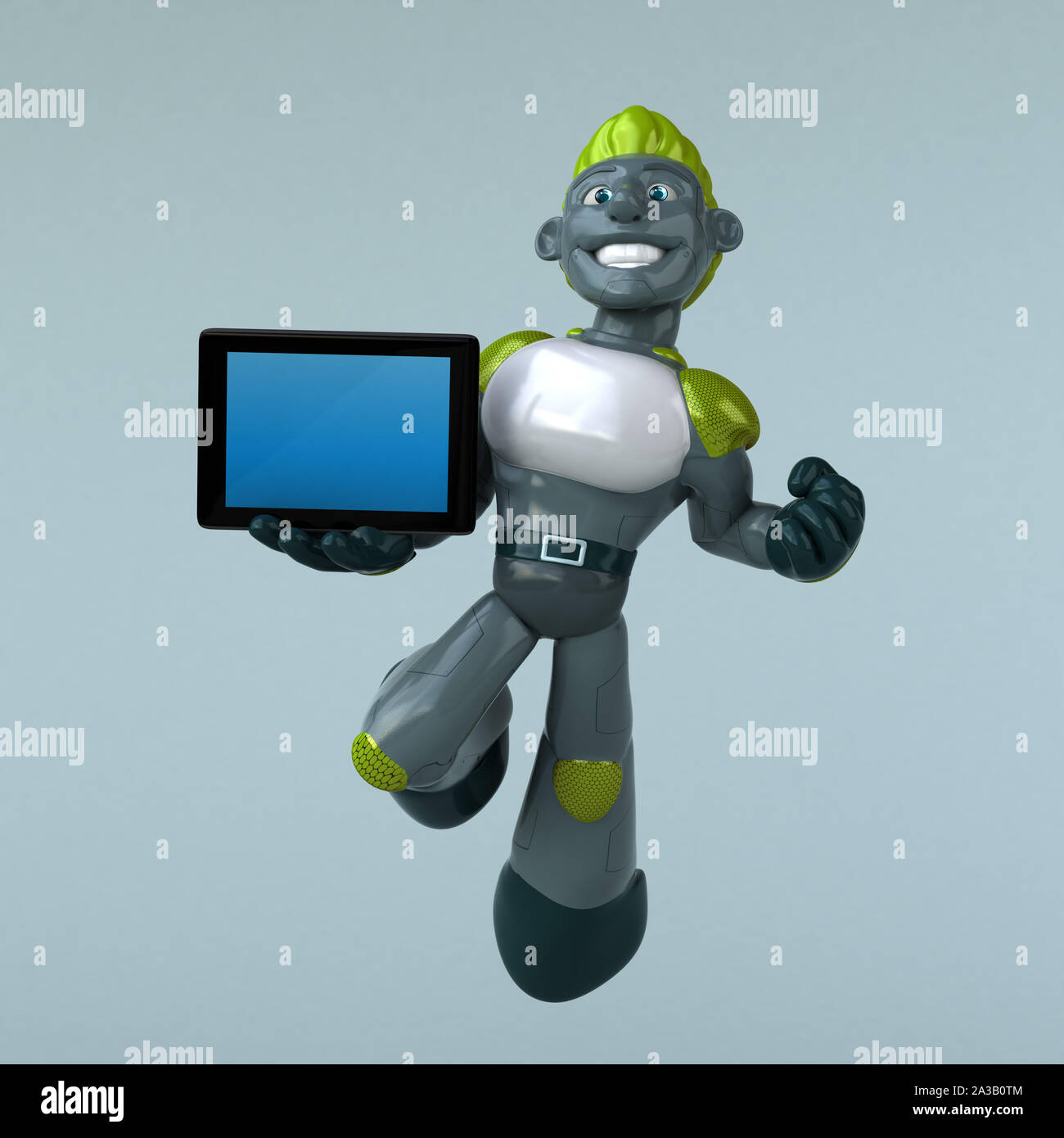 Green Robot - 3D Illustration Stock Photo - Alamy