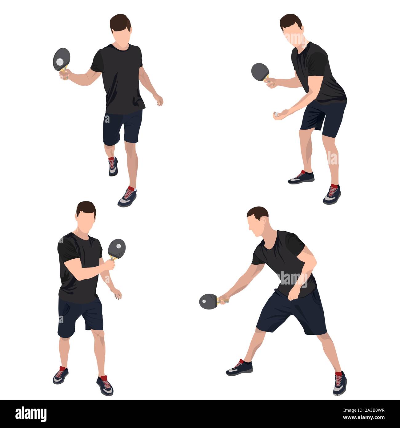 Table Tennis Players Vector