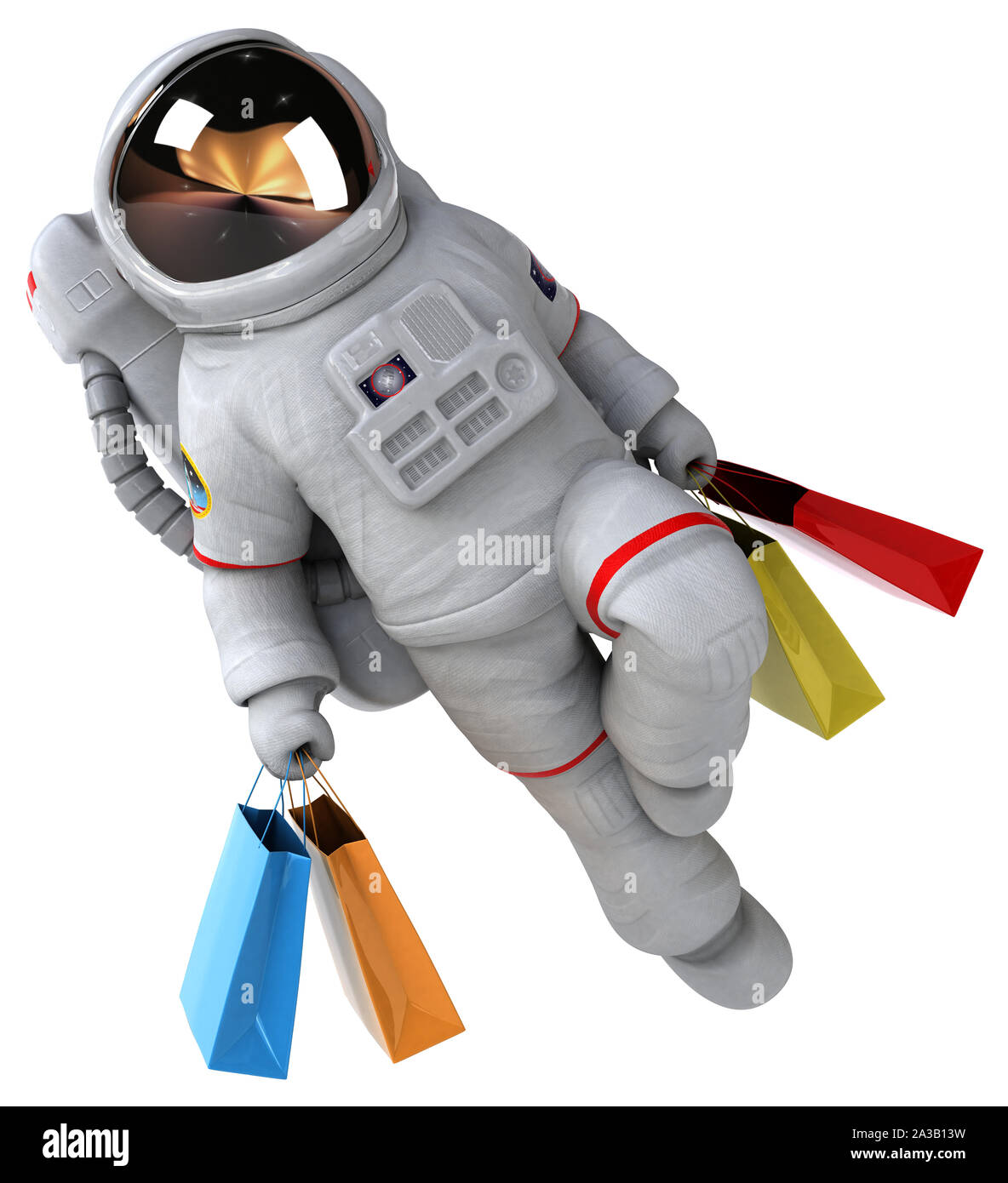 Fun astronaut - 3D Illustration Stock Photo - Alamy