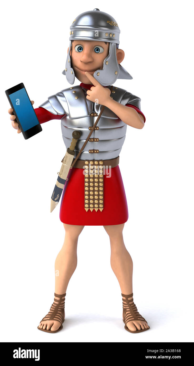 Fun roman soldier - 3D Illustration Stock Photo - Alamy