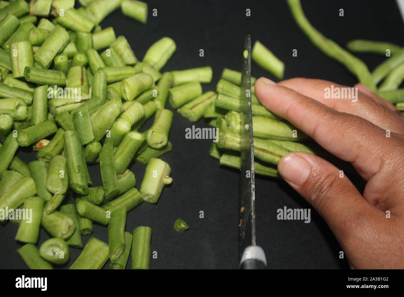 green longs beans vegetables cut image Stock Photo - Alamy