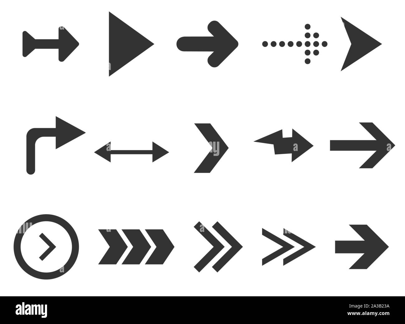 Web arrows sign set isolated on white background. Collection for web ...