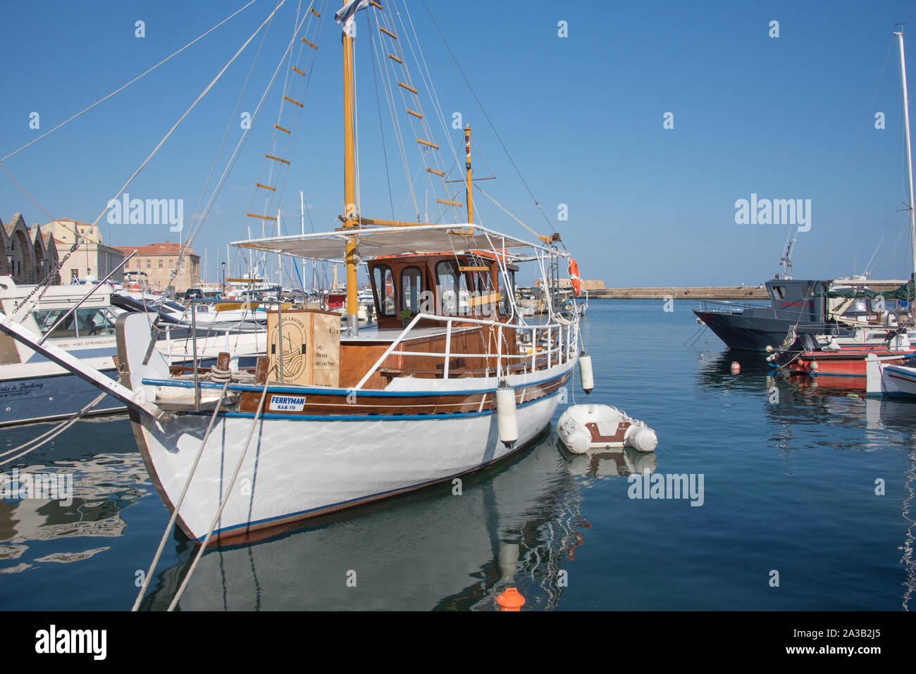 This old wooden fishing boat has been renovated and is now used for day ...