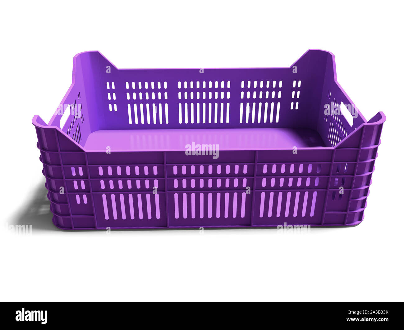 Modern purple fruit box for sale 3d rendering on white background with ...