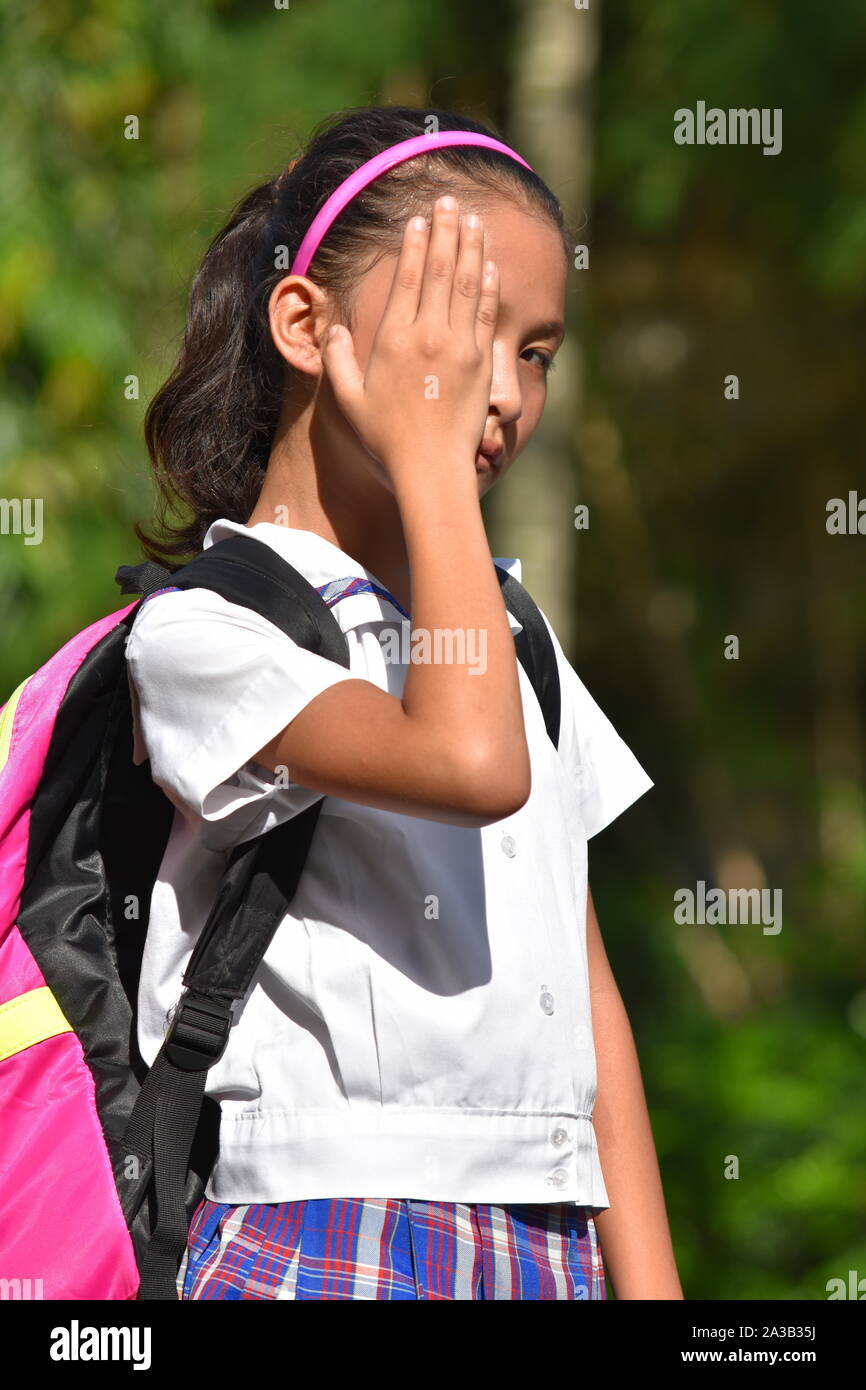 Filipina Female Student Under Stress With Notebooks Stock Photo - Alamy