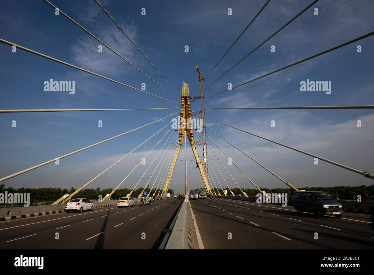 DELHI, INDIA, SEPTEMBER 01, 2019: View of the Signature bridge being ...