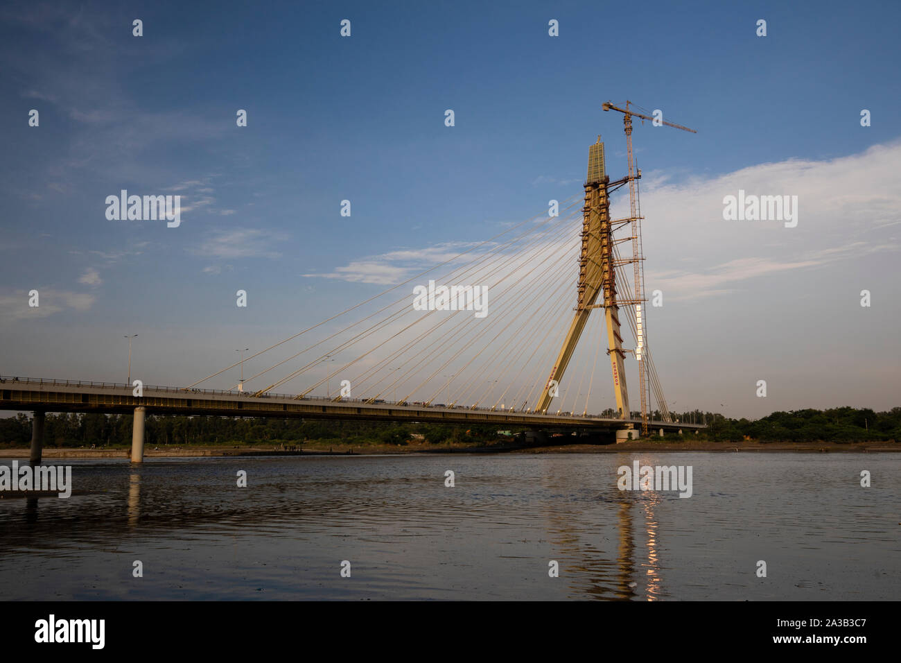 DELHI, INDIA, SEPTEMBER 01, 2019: View of the Signature bridge being ...