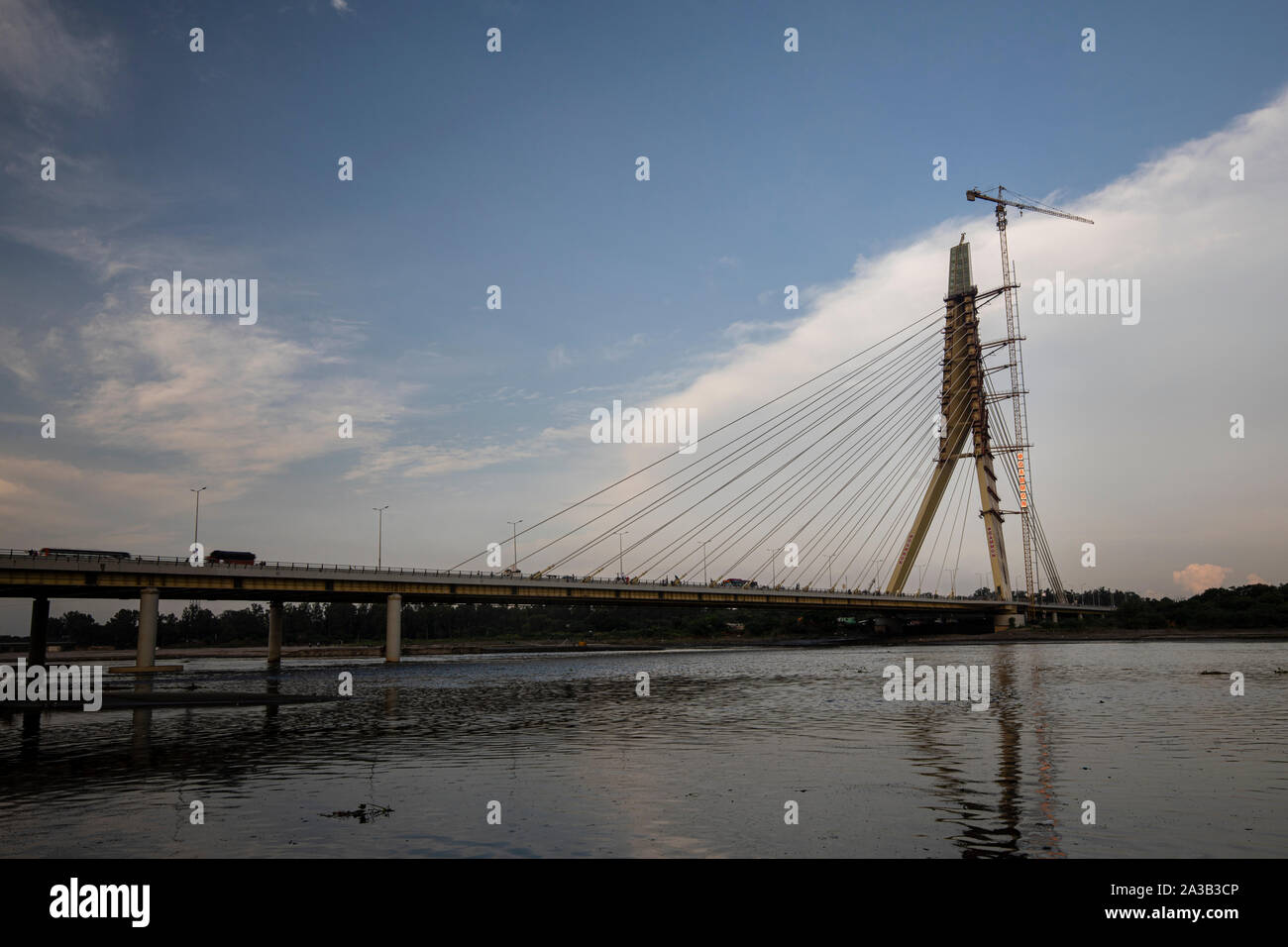 DELHI, INDIA, SEPTEMBER 01, 2019: View of the Signature bridge being ...