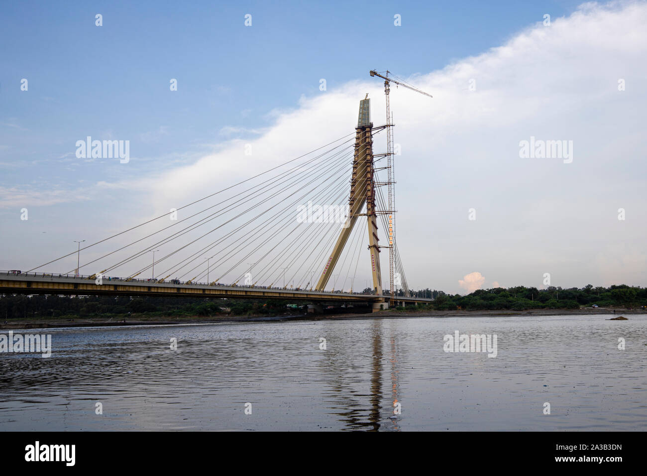 DELHI, INDIA, SEPTEMBER 01, 2019: View of the Signature bridge being ...