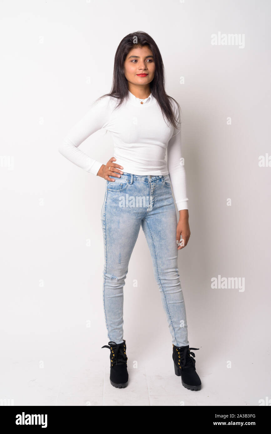 Full body shot of young beautiful Persian woman Stock Photo - Alamy