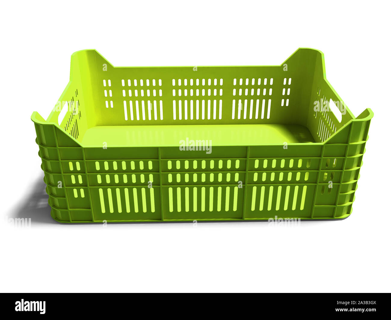 Modern green fruit box for sale 3d rendering on white background with ...