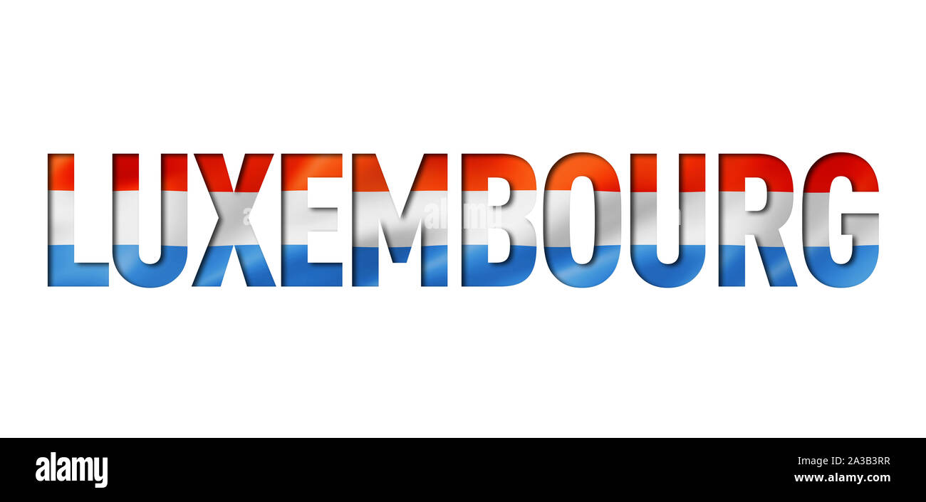 luxembourg flag text font. nation symbol background Stock Photo - Alamy