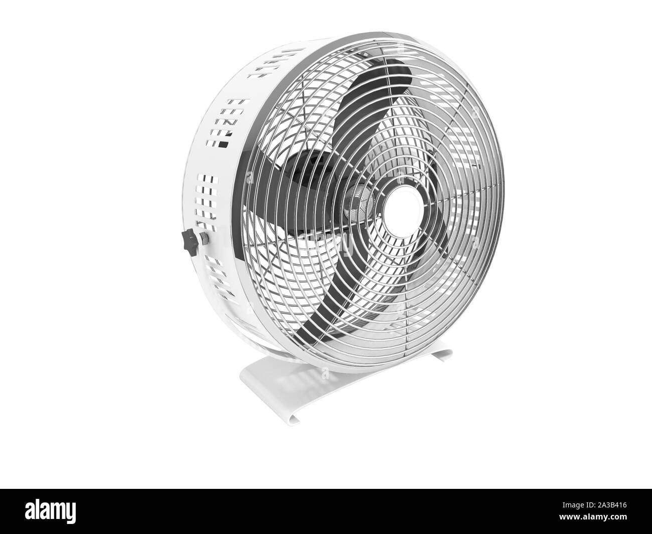 Modern metal gray fan for cooling large rooms 3d rendering on white ...