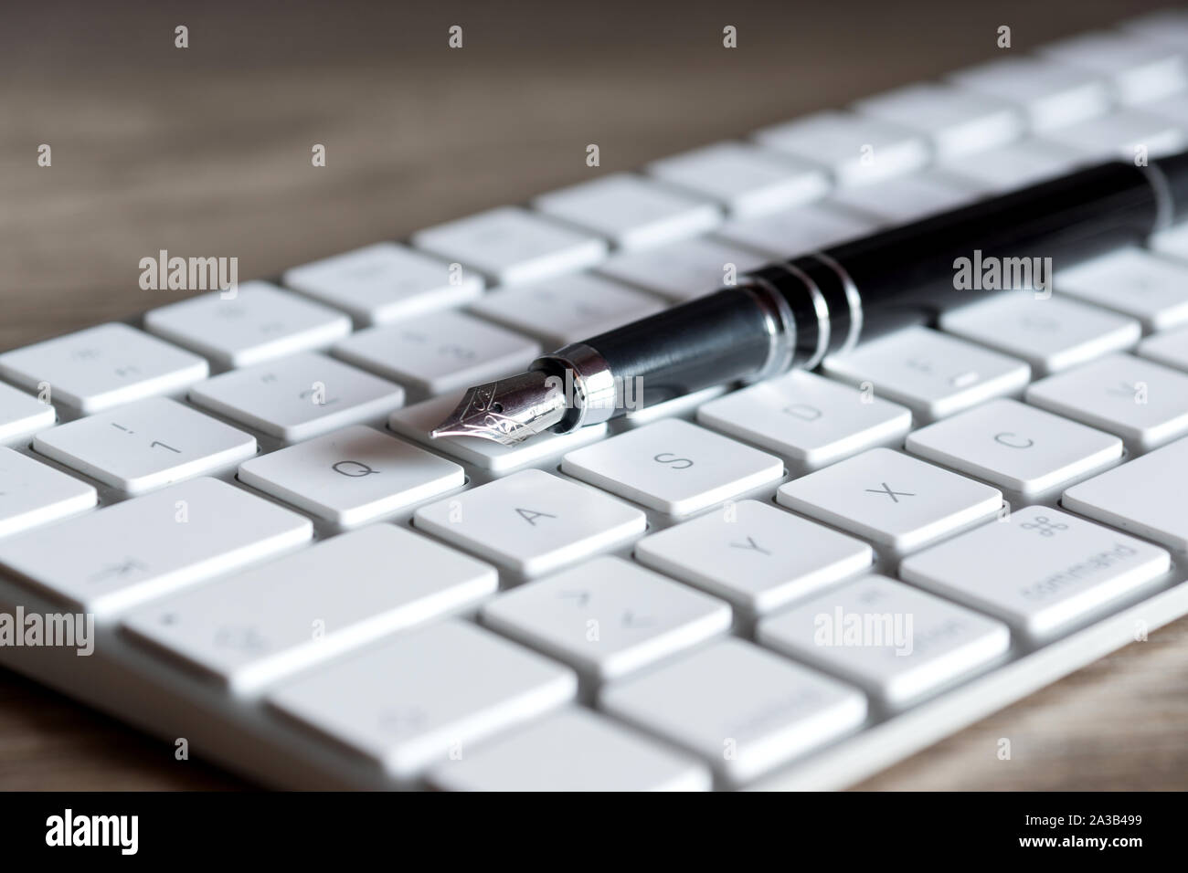 A fountain pen and computer Stock Photo - Alamy