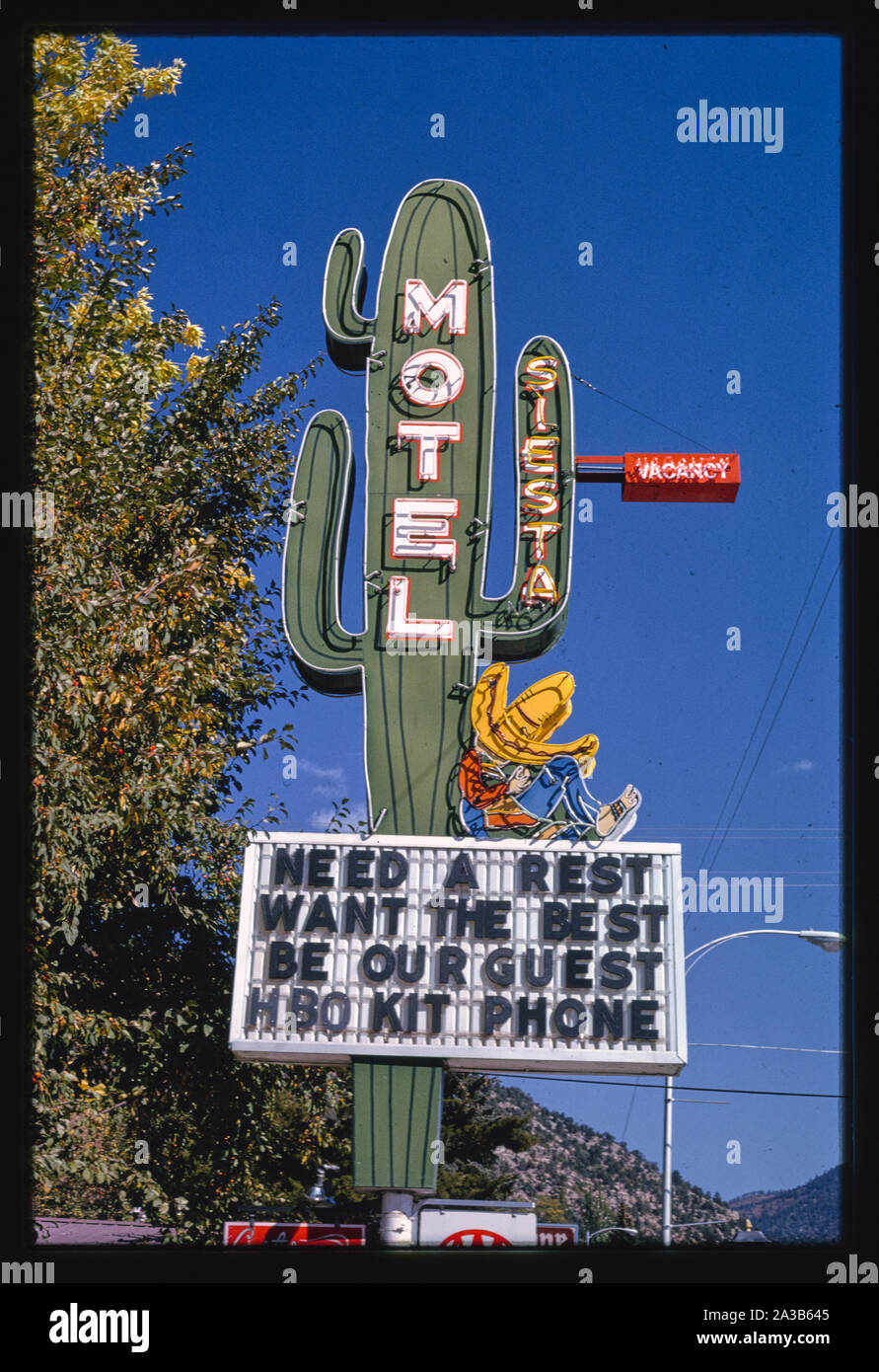Siesta Motel sign, Durango, Colorado Stock Photo - Alamy