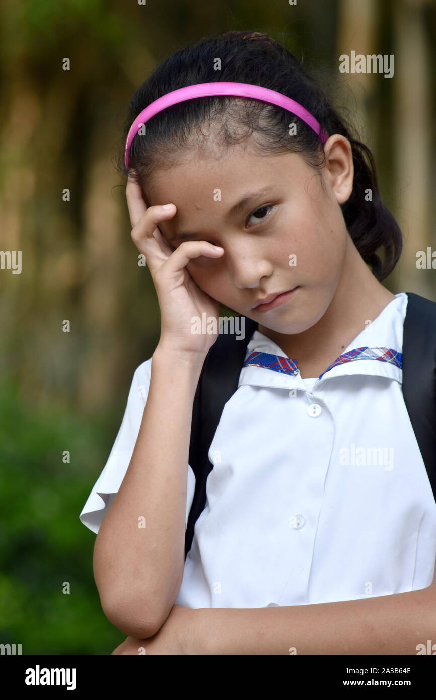 A Girl Student Wondering Stock Photo - Alamy
