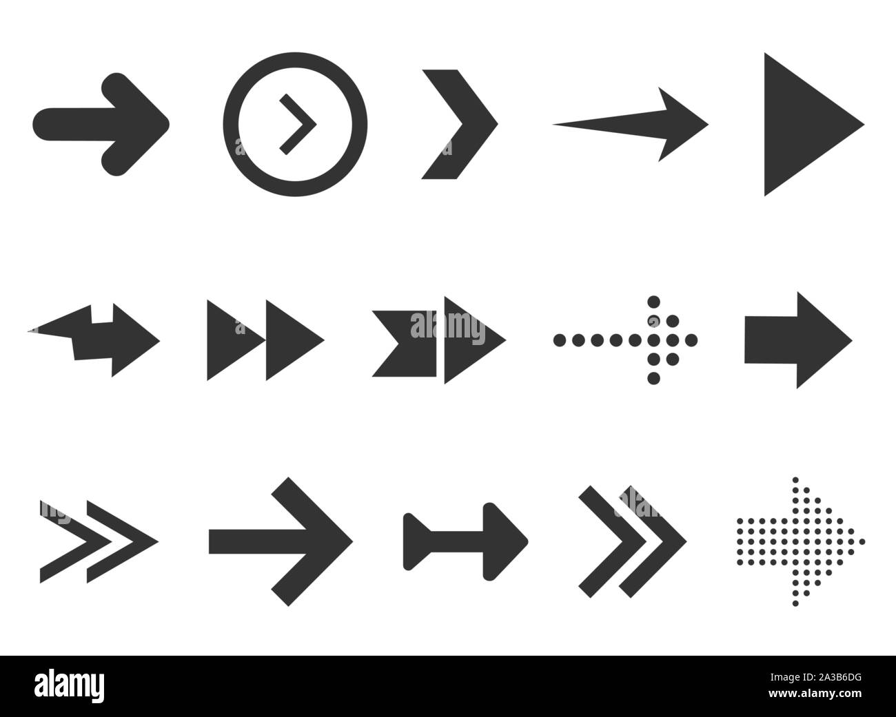 Black arrows set isolated on white background. Collection for web ...